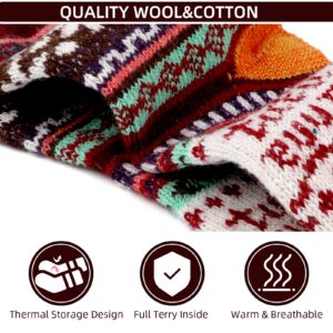 Airabc Wool Socks for Women, 5 Pairs Winter Socks for Women, Warm Socks for Women, Thermal Socks for Women for Women Gift Socks Women