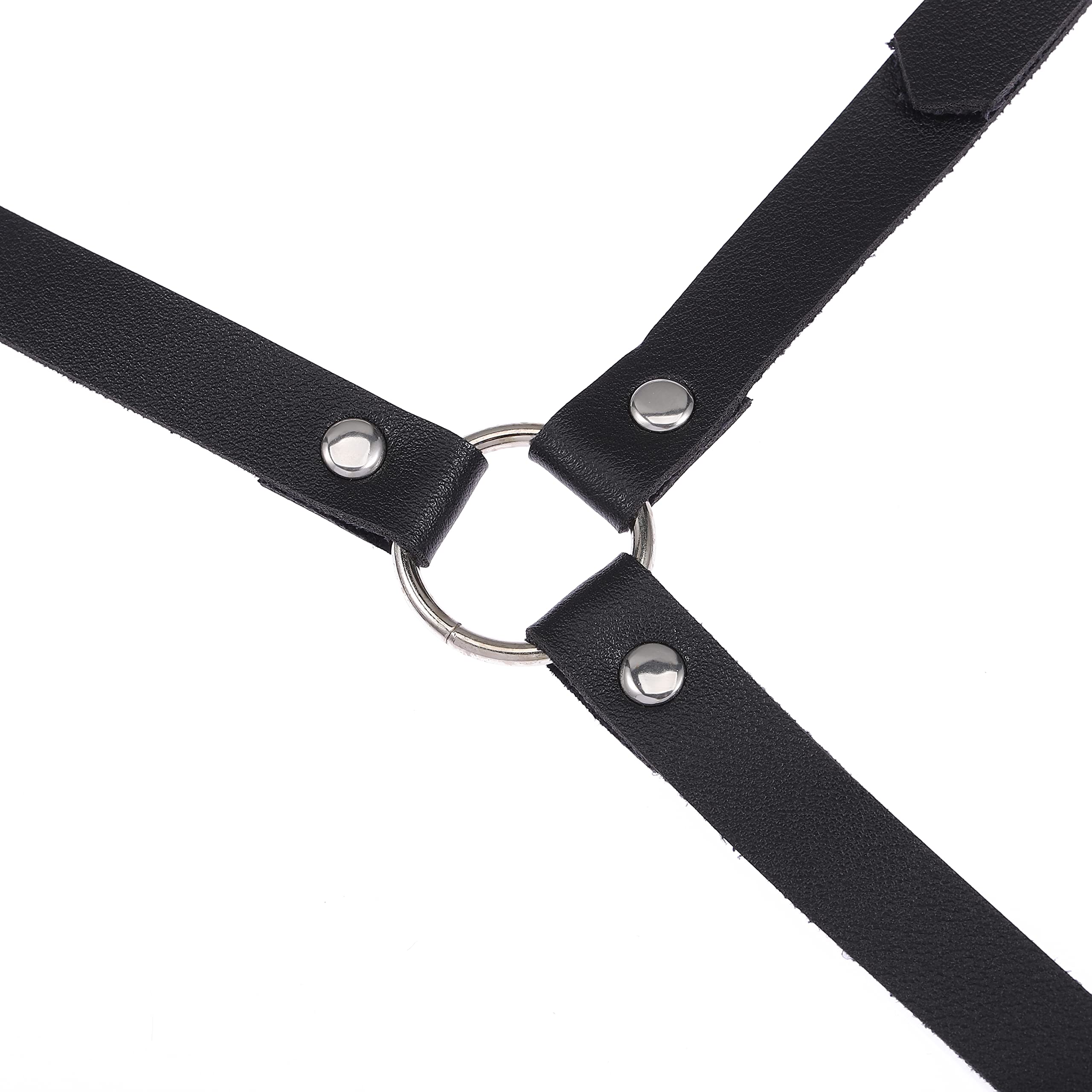 Jerany Goth Leather Waist Leg Chain Belt Black Leg Harness Leg Belt Sexy Leg Chain Belt Rave Nightclub Party Birthday Thigh Body Chain Belt for Women