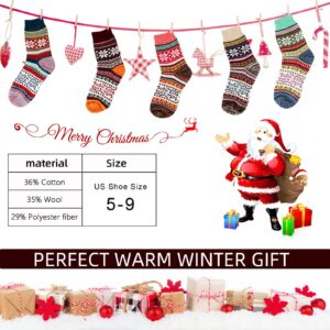 Airabc Wool Socks for Women, 5 Pairs Winter Socks for Women, Warm Socks for Women, Thermal Socks for Women for Women Gift Socks Women