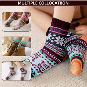 Airabc Wool Socks for Women, 5 Pairs Winter Socks for Women, Warm Socks for Women, Thermal Socks for Women for Women Gift Socks Women