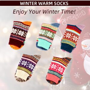 Airabc Wool Socks for Women, 5 Pairs Winter Socks for Women, Warm Socks for Women, Thermal Socks for Women for Women Gift Socks Women