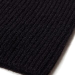 Style Republic Women’s Ribbed Beanie, 100% Cashmere, Soft & Stretchy, Warm Hat for Winter (Black)