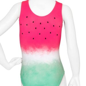 Destira Gymnastics Leotards for Girls, One in a Melon, Super Soft Leotards with Matching Scrunchie - Dance, Cheer, Yoga, & More, Child Medium (8)