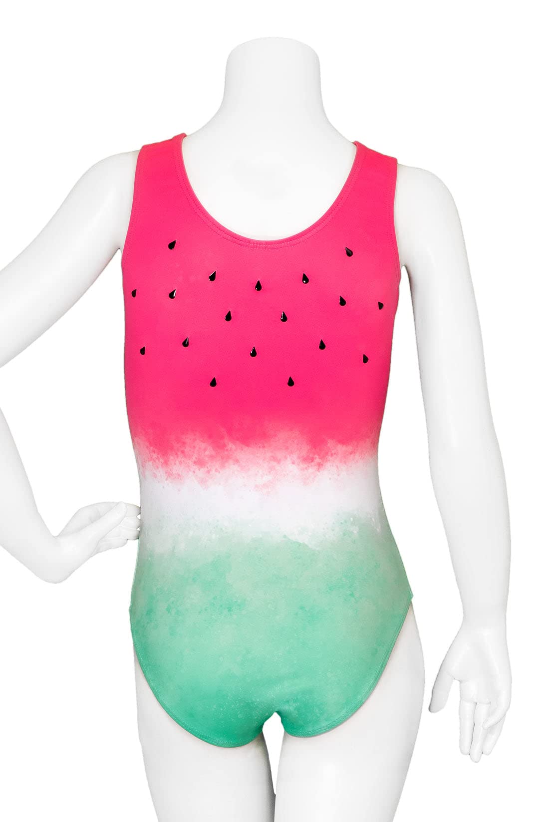 Destira Gymnastics Leotards for Girls, One in a Melon, Super Soft Leotards with Matching Scrunchie - Dance, Cheer, Yoga, & More, Child Medium (8)