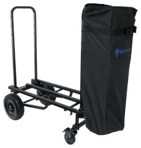 rockville rock cart pro dj equipment transport roller car 700 lb capacity bundle with rockville cart-stand-bag tripod/mic/speaker stand bag