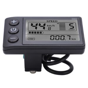 Electric LCD Display Meter, 24V 36V 48V Electric Modification Accessories with Waterproof Plug Electric Conversion kit for Electric Scooter 22.2mm/0.9in