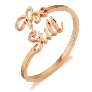 arhtf be still and know that i am god bible verse ring 14k gold-plated stainless steel open rings purity rings christian jewelry gifts for women faith psalm 46 (rosegold be still and know)