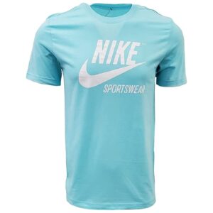 nike men futura sportswear logo t-shirt (x-large, neon blue/white)