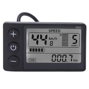 electric lcd display meter, 24v 36v 48v electric modification accessories with waterproof plug electric conversion kit for electric scooter 22.2mm/0.9in