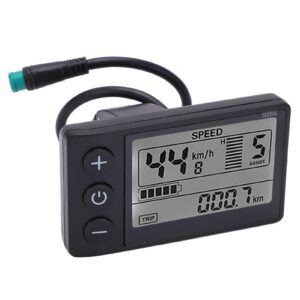 Electric LCD Display Meter, 24V 36V 48V Electric Modification Accessories with Waterproof Plug Electric Conversion kit for Electric Scooter 22.2mm/0.9in