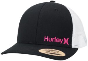 hurley men's cap - corp snap back trucker hat, size one size, pink glow