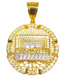 27-38 mm diameter apostles last supper pendant charm real 10k yellow gold sg-2014 (27 mm)