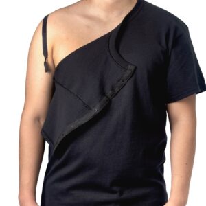 Post Shoulder Surgery Shirt w/Snaps for Easier Dressing (Right, Medium, Navy)