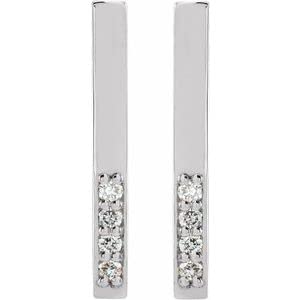 Platinum .07 CTW Diamond Geometric Dangle Drop Earring Pair