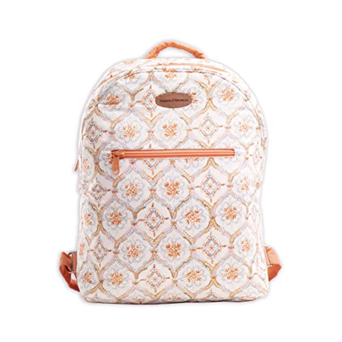 Maison d' Hermine Backpack Cotton Shoulder Backpack with Small Pouch Lightweight Bag for Travel Work Beach Perfect for Women & Men (Fair Isle)