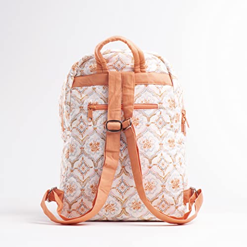 Maison d' Hermine Backpack Cotton Shoulder Backpack with Small Pouch Lightweight Bag for Travel Work Beach Perfect for Women & Men (Fair Isle)