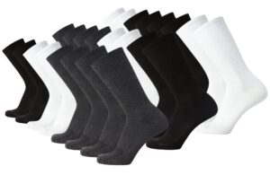 and1 men's socks - athletic cushion crew socks (24 pack), size 6-12.5, assorted