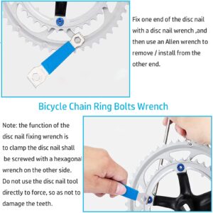 Bicycle Chain Ring Bolts Wrench, Chain Bolt Spanner for Mountain Bike, 9/10mm Chainring Fixed Wrench Bicycle Repair Tool Bicycle Crank Spanner Wrench Tool