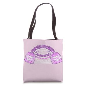 mama's boobery milkshake breast milk bar i breastfeeding tote bag