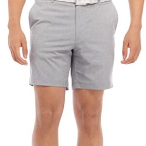 PGA TOUR Men's 7" Flat Front Golf Shorts with Active Waistband, Light Grey Heather, 42