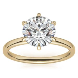 solid yellow gold moissanite engagement ring, 10k/14k/18k, 3 ct round cut handmade diamond ring, solitaire wedding ring set for women/her, anniversary / propose gifts, hidden halo, (mdenr748)