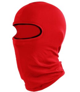 balaclava ski mask head mask full face mask windproof face cover sun uv protection scarf men women outdoor sport cycling cap (red)