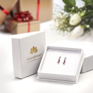 Cardinal Earrings 925 Sterling Silver Red Cardinal Hoop Earrings Cardinal Jewelry Gifts for Women