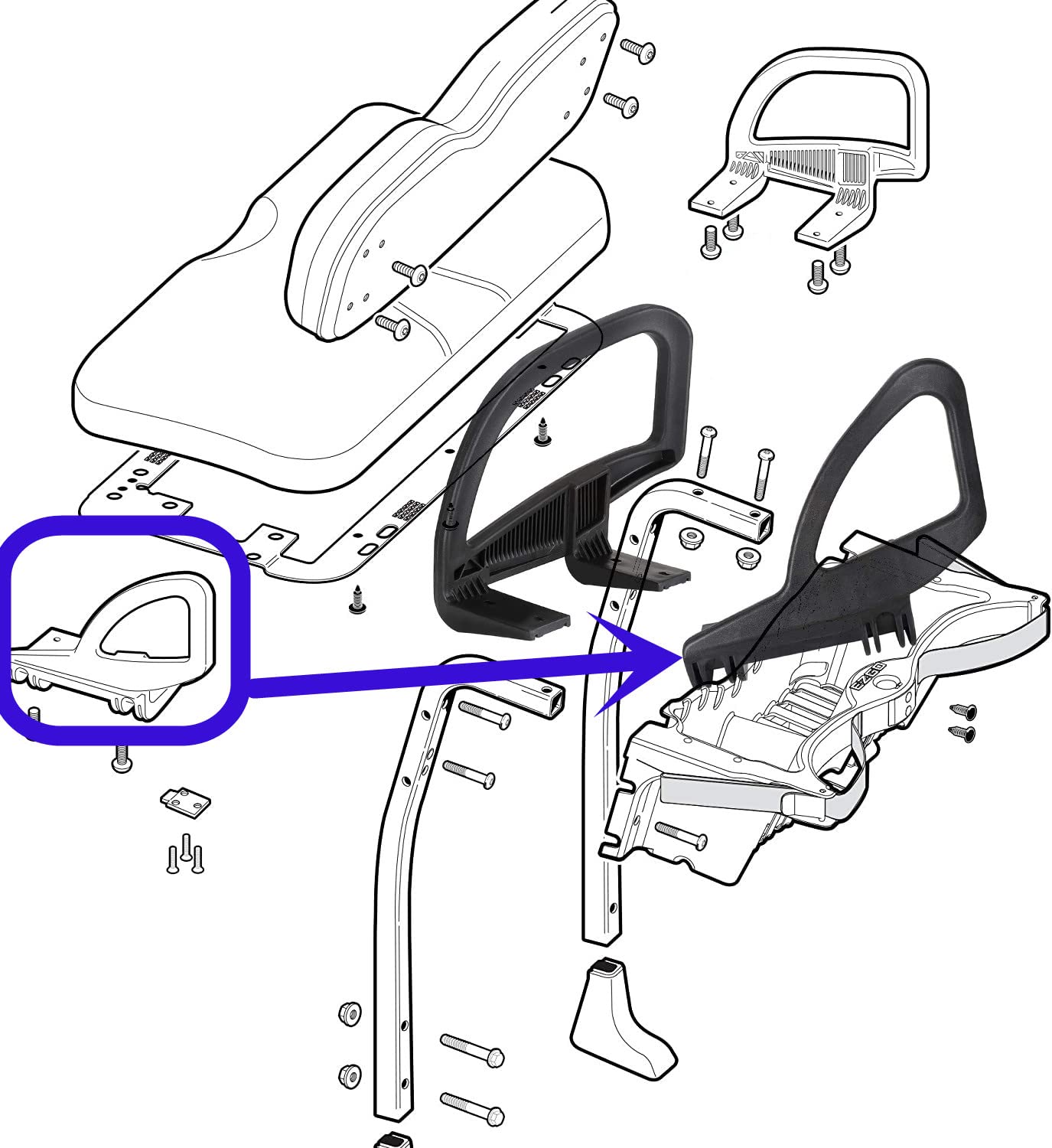 Dr.Acces Golf Cart EZGO Arm Rest Hip Restraint for RXV 2008-2015 Gas&Electric Golf Cart Replace Driver Side#607532