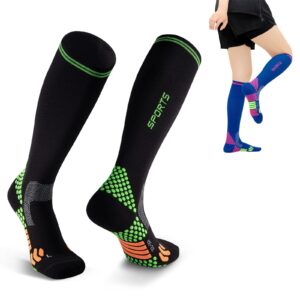 sumarpo running compression socks for women,unique 3d dots cushioned socks, medical 20-30 mmhg knee high socks,2 pairs