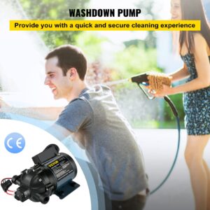 VEVOR Washdown Pump, 12V DC, 7 GPM 60 PSI, Max. 10 FT Lift Self Priming Water Pump, w/EPDM Valve, Universal Salt Water Strainer & Female/Male Thread, for RV, Marine Deck, Yacht