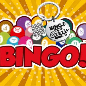 PLITI Funny Bingo Gift Bingo Gambler Gift Bingo Game Lover Gift Bingo Is My Cardio Keychain Gambling Gift (bingo cardio ky)