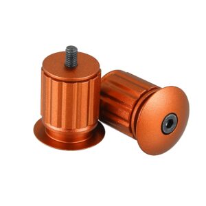 x autohaux 1 pair aluminum alloy 17.5-22mm handlebar end plugs for road mountain bicycle adjustable handlebar bike bar ends orange