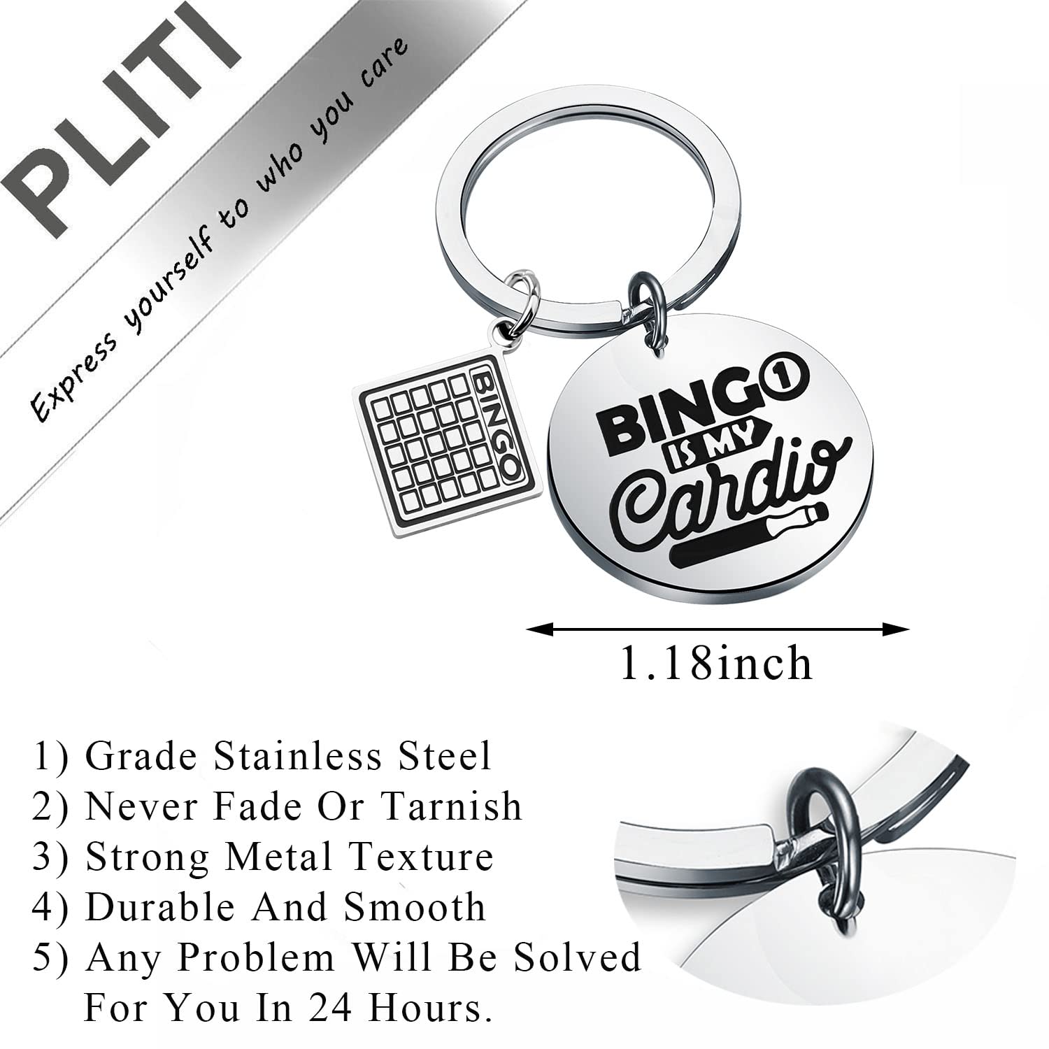 PLITI Funny Bingo Gift Bingo Gambler Gift Bingo Game Lover Gift Bingo Is My Cardio Keychain Gambling Gift (bingo cardio ky)