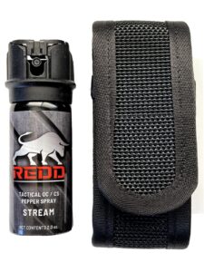 redd, tactical oc/cs pepper spray and nylon holster - flip top stream (2 oz)