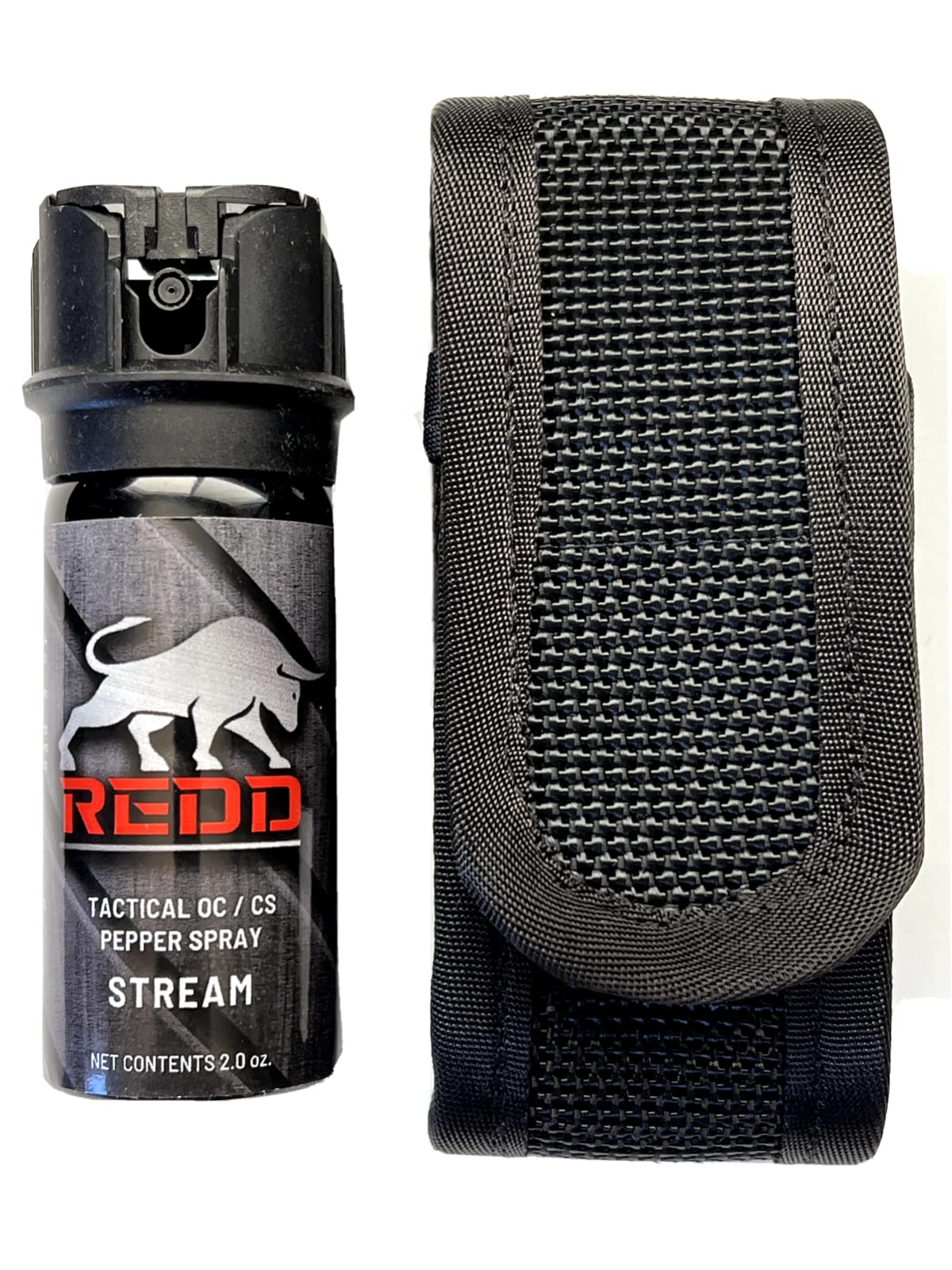 Redd, Tactical OC/CS Pepper Spray and Nylon Holster - Flip Top Stream (2 oz)