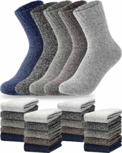 jagely 20 pairs women knit wool socks bulk thick warm winter socks crew socks gifts women athletic socks hiking socks soft casual socks