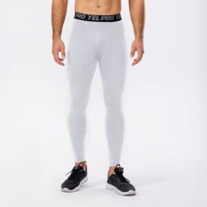 CARGFM Men's Thermal Compression Pants with Pocket Warm Winter Base Layer Running Tight Workout Leggings Underwear