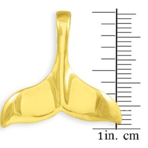 Solid 10K Yellow Gold Whale Tail Pendant or Charm (9/10" Long)