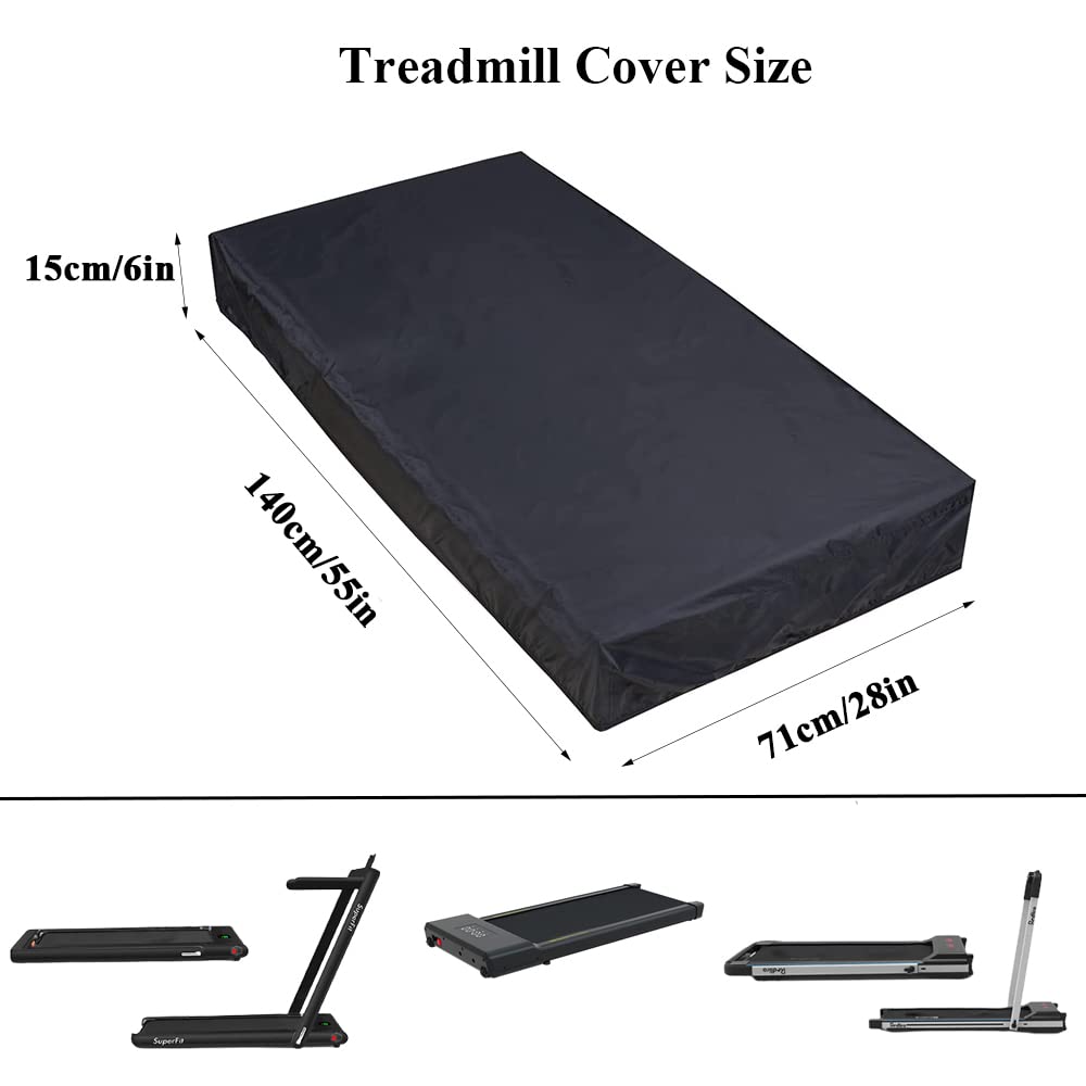 Onlyme Treadmill Cover, Treadmill Cover Waterproof Outdoor for Under Desk Electric Treadmill, Folding Treadmill Covers from Dust Black