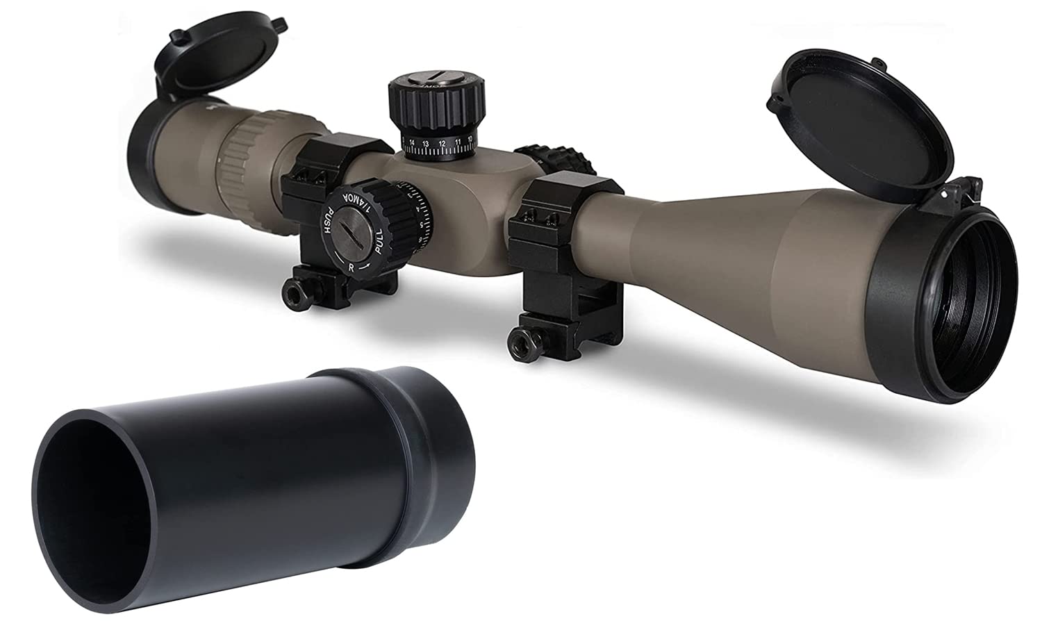 Monstrum G3 4-16x50 FFP Rifle Scope | Flat Dark Earth | Monstrum SS-H Scope Sunshade | Bundle