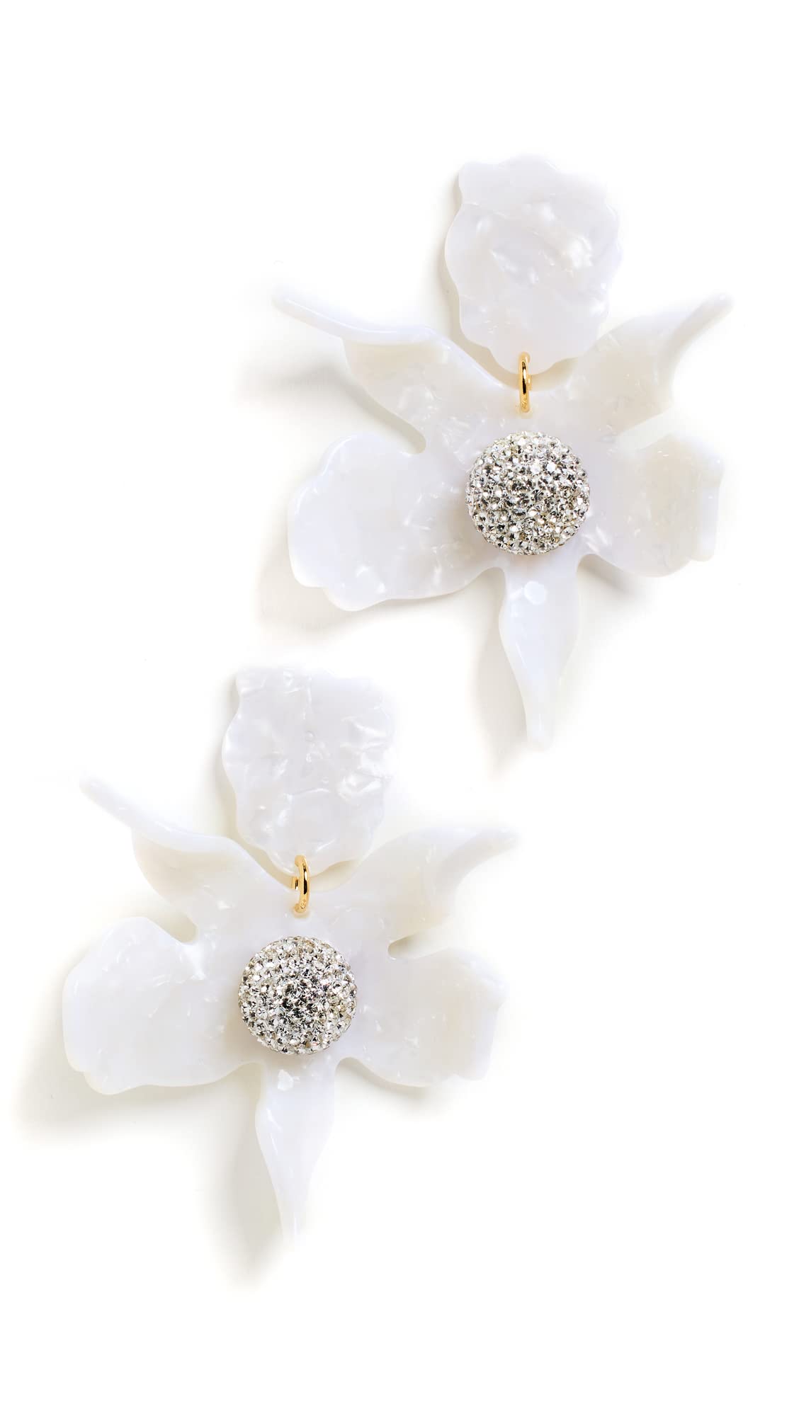 Lele Sadoughi Women's Crystal Lily Earrings, Mother of Pearl, Off White, White, One Size