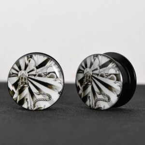 POBAISITER 2 PCS Resin Acrylic Gauges for Ears Body Piercing Jewelry for Women Men