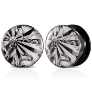 pobaisiter 2 pcs resin acrylic gauges for ears body piercing jewelry for women men