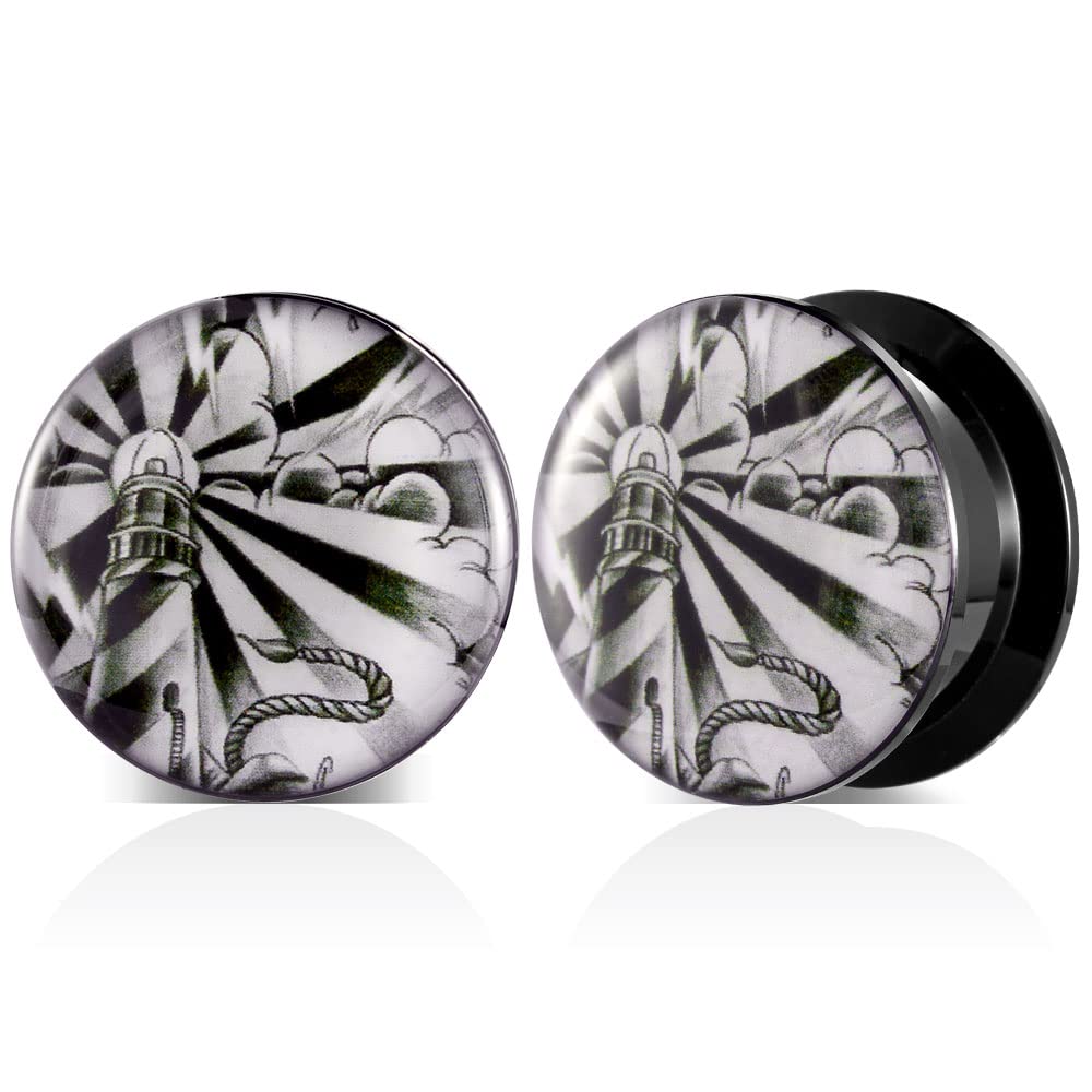 POBAISITER 2 PCS Resin Acrylic Gauges for Ears Body Piercing Jewelry for Women Men