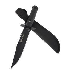 doom blade 11" hunting knife - fixed blade knife with sheath - tactical boot knives - tactical bowie survival knife for camping, hunting,outdoor, hiking fishing (black)