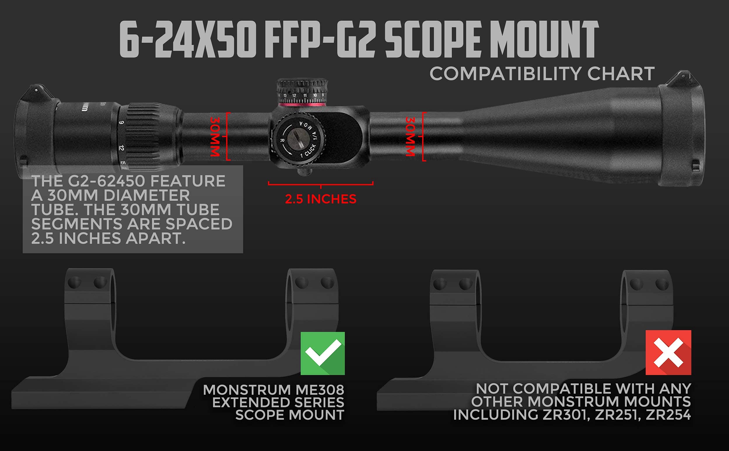 Monstrum G2 6-24x50 FFP Rifle Scope | Flat Dark Earth | Monstrum SS-H Scope Sunshade | Bundle