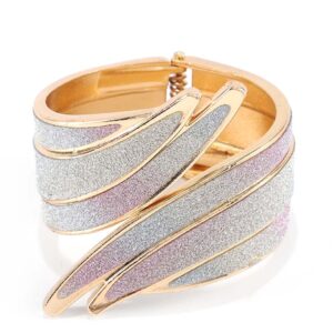 elabest stylish alloy bracelet colorful cuff bracelets stretch bracelets wing bracelets sparkly hand chain wedding parties jewelry accessories for women (colorful)