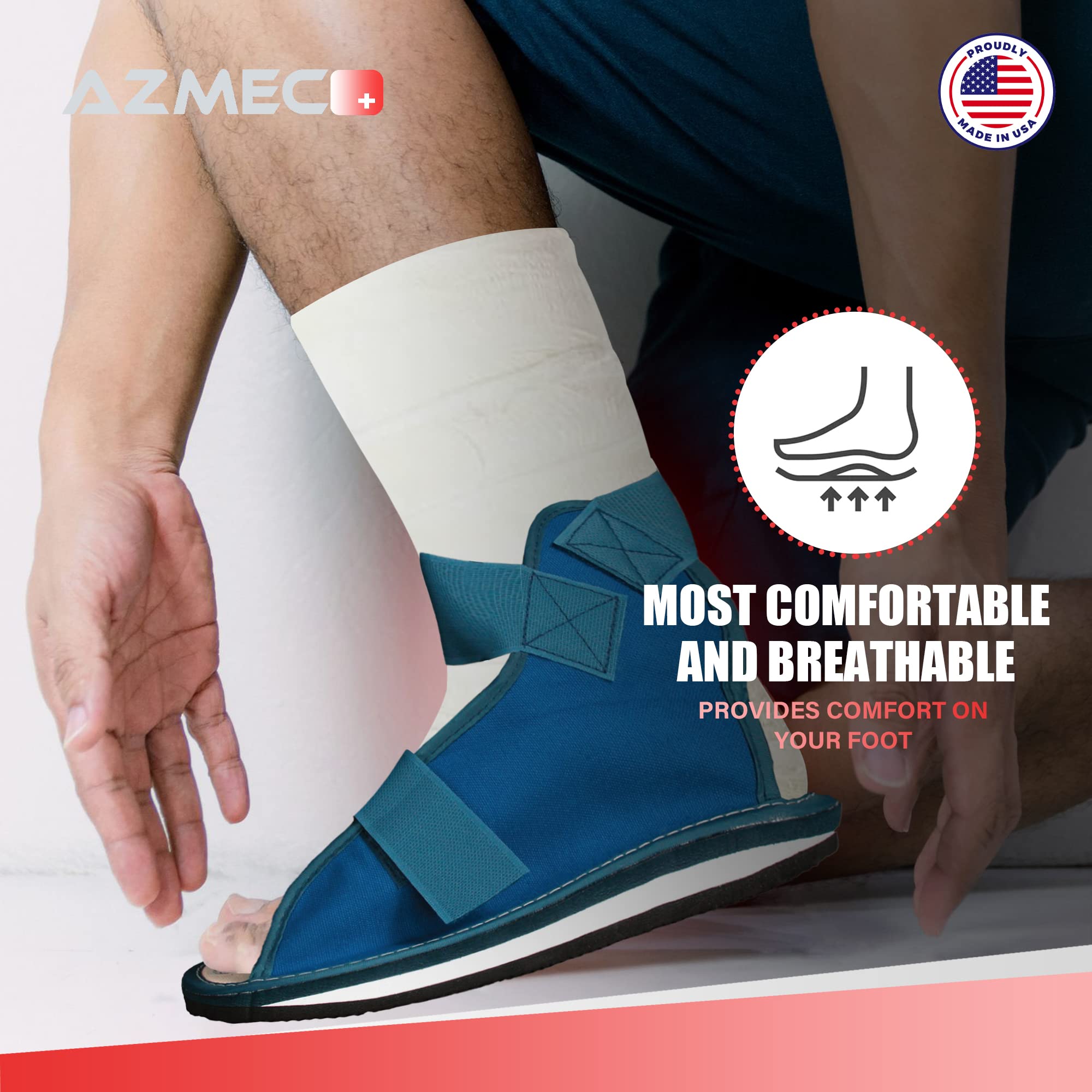 Azmec Economy Super Cast Shoes, Postoperative Cast Boot For Fracture Feet, Supports Surgical Foot Protection, Stables Ankle Joints Support Bunion Hammertoe Post Surgery Brace Foot (Small Shoe Size 8 1/2" L X 4" W)