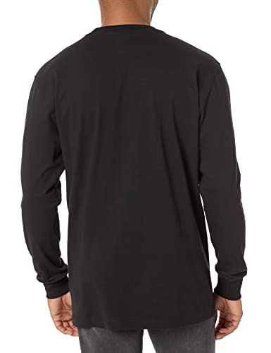 Dickies Men's Big & Tall Long Sleeve Tri-Color Logo Graphic T-Shirt, Knit Black, Large