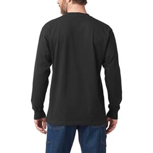 Dickies Men's Big & Tall Long Sleeve Tri-Color Logo Graphic T-Shirt, Knit Black, Large